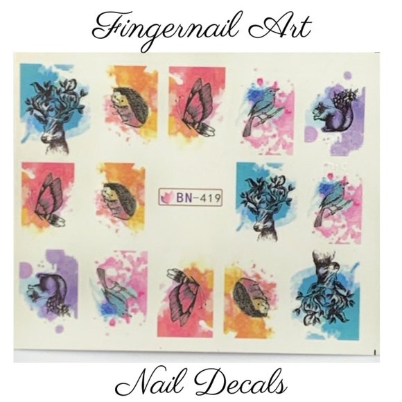 Makeup | Fingernail Art Nail Decals Waterslide Transfer Stickers Nail ...